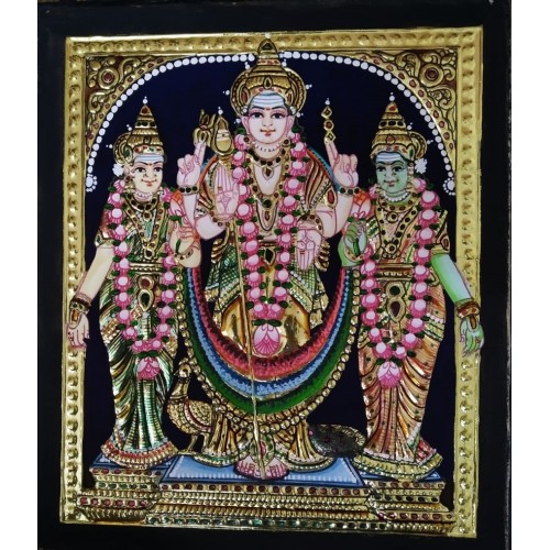 Lord Murugan With Valli Deivanai